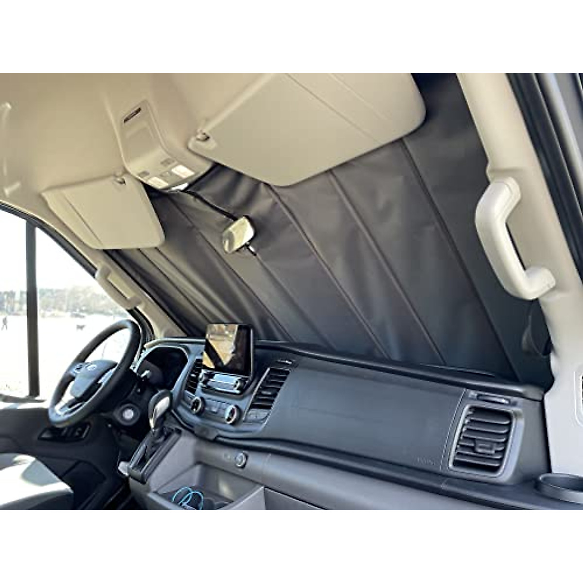 VanEssential Ford Transit Front Windshield Cover - Charcoal Gray