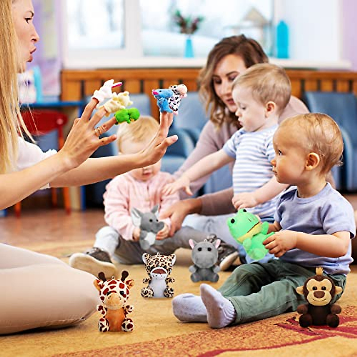 12 Pieces Mini Stuffed Forest Animals Jungle Animal Plush Toys in 4.8 Inch Cute Plush Elephant Lion Giraffe Tiger Puppy Zebra Duck Plush for Animal Themed Parties Teacher Student Achievement Award