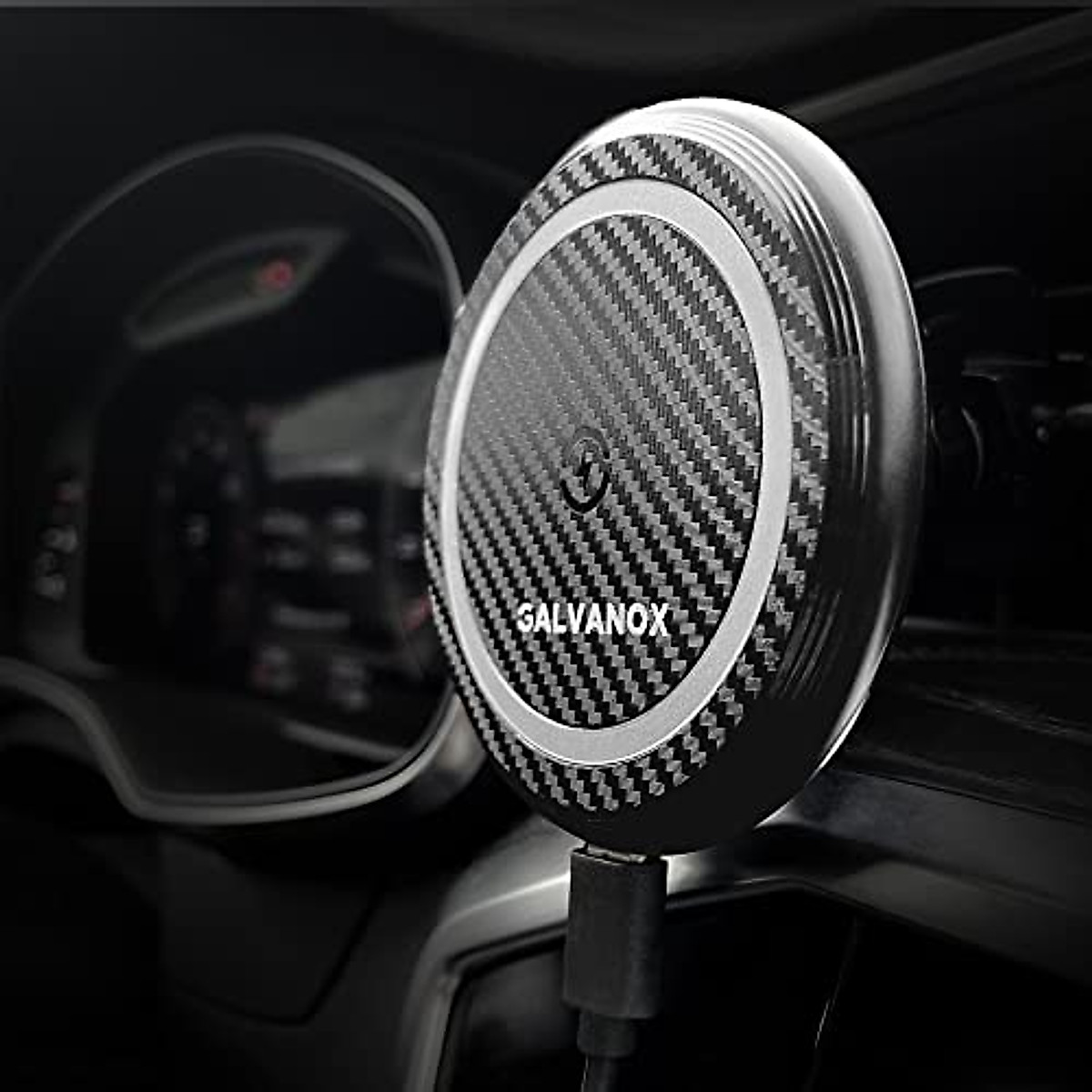 GALVANOX Cup Holder Phone Mount with Magnetic Charger (15W) Car Mount Designed for Magsafe iPhone 12/13/14 Pro Max (USB Adapter Included)