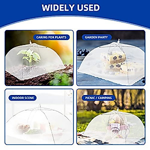 7 Packs Mesh Food Cover for Outside,1 Large 40"X24" and 6 Packs 17"X17" Pop-Up Mesh Screen Food Tent Umbrella Reusable and Collapsible Food Net for Picnic Accessories and Outdoor Party Home Use