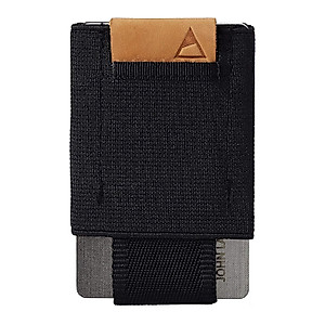 NOMATIC Minimalistic Wallet for Men and Women - Slim Wallet Fits In Front Pocket - Holds 4-15 Cards - Hidden Cash Holder and Key Holder Pocket (Black)