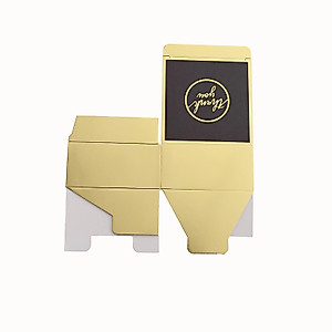 Efavormart 25 Pack Black Gold Thank You Print Paper Gift Boxes, Cardstock Party Shower Candy Favor Boxes - 4"x4"x2"