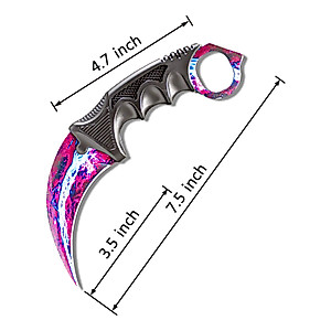 WeTop Karambit Knife, Stainless Steel Fixed Blade Tactical Knife, CS-GO for Hunting Camping Fishing and Field Survival, with Sheath and Cord