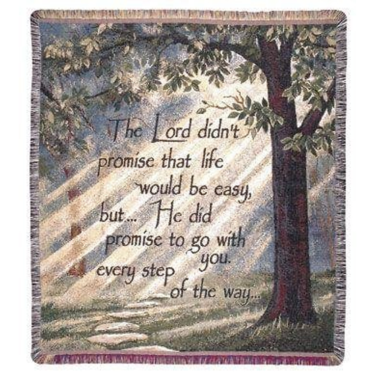 "Every Step of the Way" Inspirational Tapestry Throw Blanket 50" x 60"