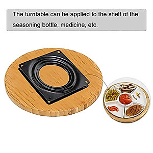 Amoyland 4 Pack 4-Inch Lazy Susan Turntalbe Bearings Rotating Plate,Lazy Susan Hareware 5/16 Inch Thick Swivel Plate for Rotating Bookshelf, Serving Trays, Kitchen Storage Shelf