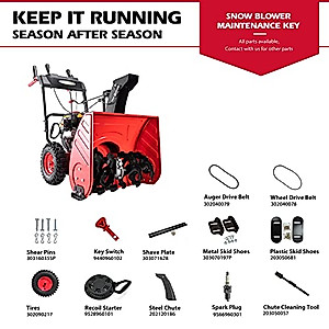 PowerSmart Snow Blower Gas Powered 24 Inch 2-Stage 212cc Engine with Electric Start, LED Headlight, Self Propelled Snowblower PS24LED