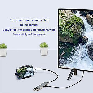 USB C Hub, WUJO 8 in 1 USB C Adapter with 4K HDMI, 1Gbps Ethernet, 87w Type C PD,Thunderbolt 3 USBC Port, 2 USB 3.0, SD/TF Card Reader, Compatible with MacBook Pro/Air, Pixelbook,XPS, Chromebook.