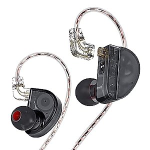 Linsoul CVJ Konoka 1 Vibrating Driver+ 1 DD +1 BA Triple Hybrid Driver in Ear Earphones with 4 Acoustic Modes, Detachable Oxygen-Free Copper 2 Pin Cable for Musician Audiophile (Without Mic, Black)