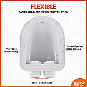 RICH SOLAR Solar Double Cable Entry Gland Box Solar Double Cable Entry Housing for RV Trailer Boat All Cable