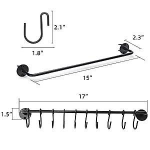 Iswabard Hat Rack for Wall Organizer Baseball Cap Display Wall Mounted Hat Rack with 20 Hooks Hat Hangers for Wall Modern Metal Hat Holder for Closet Door Bedroom Hat Organizer, Set of 2, Black