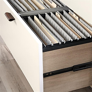 Sauder Anda Norr Wood Lateral File Cabinet with White Accents, Sky Oak Finish