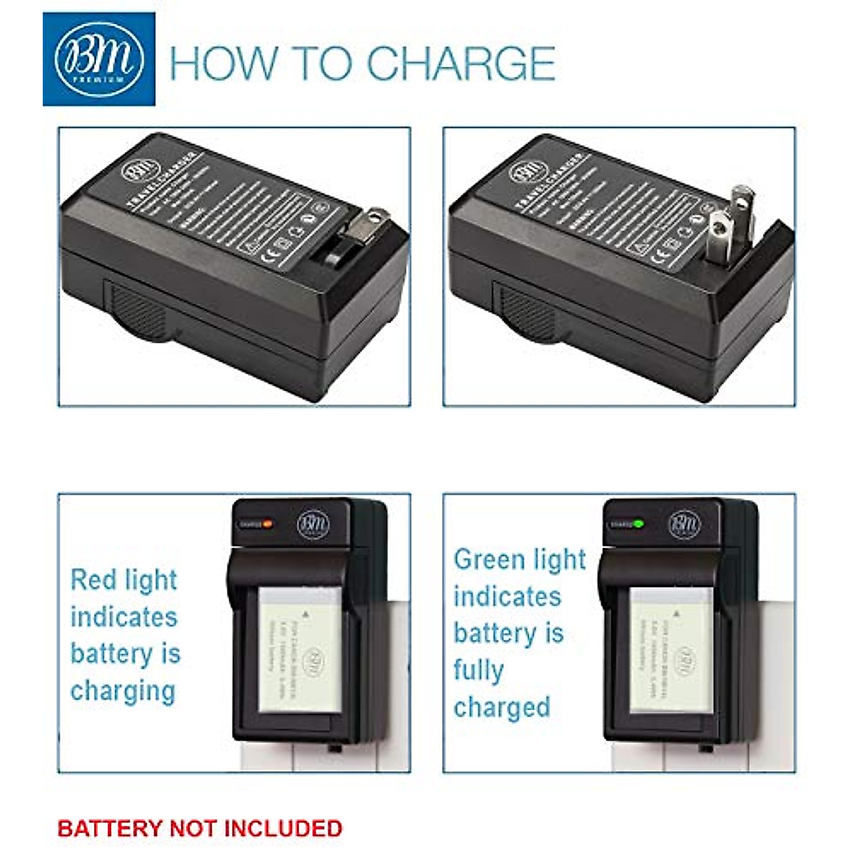 BM Premium NB-13L Battery Charger for Canon PowerShot SX740 HS, G1 X Mark III, G5 X, G5 X Mark II, G7 X, G7 X Mark II, G7 X Mark III, G9 X, G9 X Mark II, SX620 HS, SX720 HS Cameras