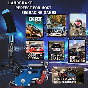 Nejoney USB Handbrake, PC Windows Gaming Peripherals for SIM Racing Games G25/G27/G29/T150/T300/T500 with Clamp (BLUE)