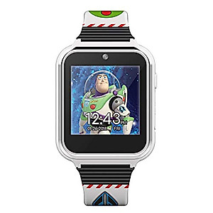 Accutime Kids Disney Toy Story Buzz Lightyear White Educational Learning Touchscreen Smart Watch Toy for Boys, Girls, Toddlers - Selfie Cam, Learning Games, Calculator, Pedometer (Model: TYM4103AZ)