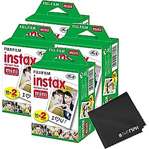 Boomph's Fujifilm Instax Mini Instant Film Kit: 80 Shoots Total, (10 Sheets x 8) - Capture Memories Anytime, Anywhere