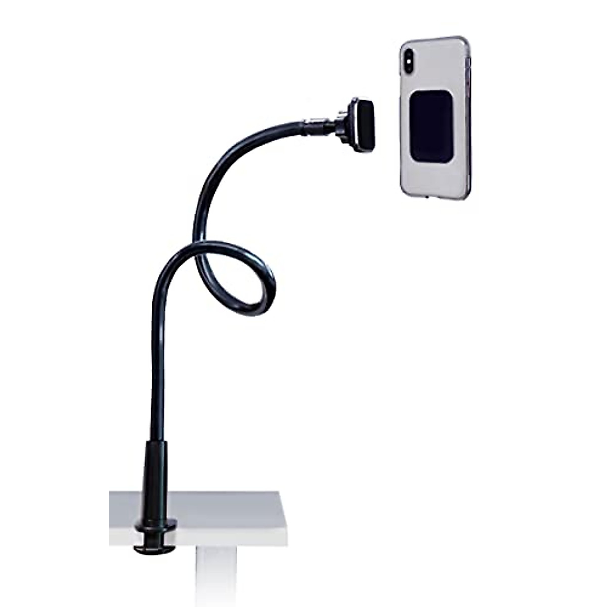 Debranded Products Magnetic Gooseneck Phone Holder Mount - Heavy Duty Magnetic Stand, Phone Accessories for Bed, Desk, Heavy Duty Magnet and Long Arm, Overhead Stand, Compatible with All Smartphones