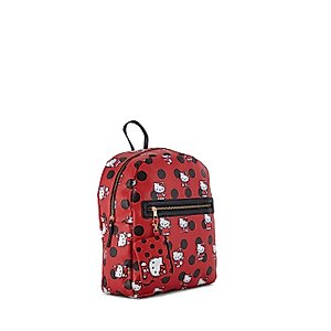 Fast Forward Hello Kitty Allover Leather Backpack - Girls, Boys, Teens, Adults - Officially Licensed Hello Kitty Faux Leather 14 Inch Backpack (Red)