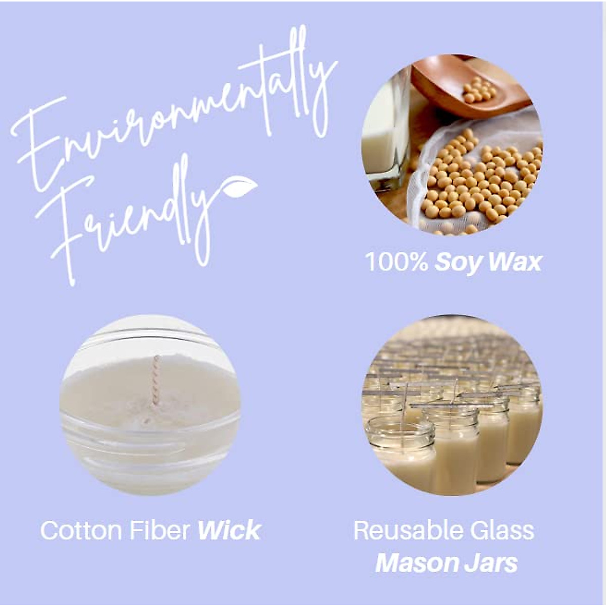 Nika's Home Fresh Cut Flowers Soy Candle 12oz Mason Jar Non-Toxic White Soy Handmade, Long Burning 50-60 Hours Highly Scented All Natural, Clean Burning Candle Gift Décor