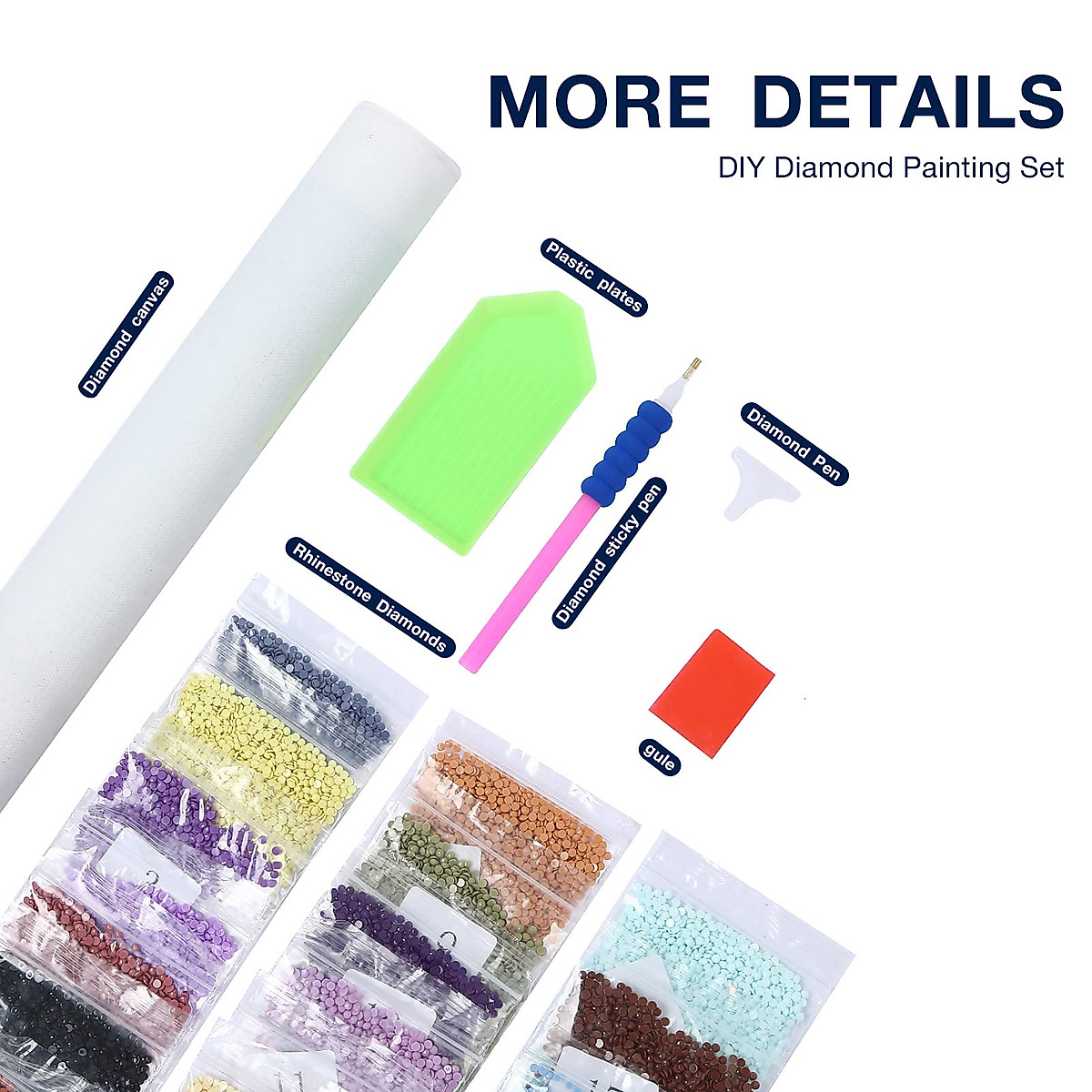 Mingming Diamond Painting Fairy and Tiger Angel DIY 5D Full Drill Round for Beginners Fantasy Forest Art Kit Crafts Adults Kits Accessories Dot Paint Gem Numbers 12X16in