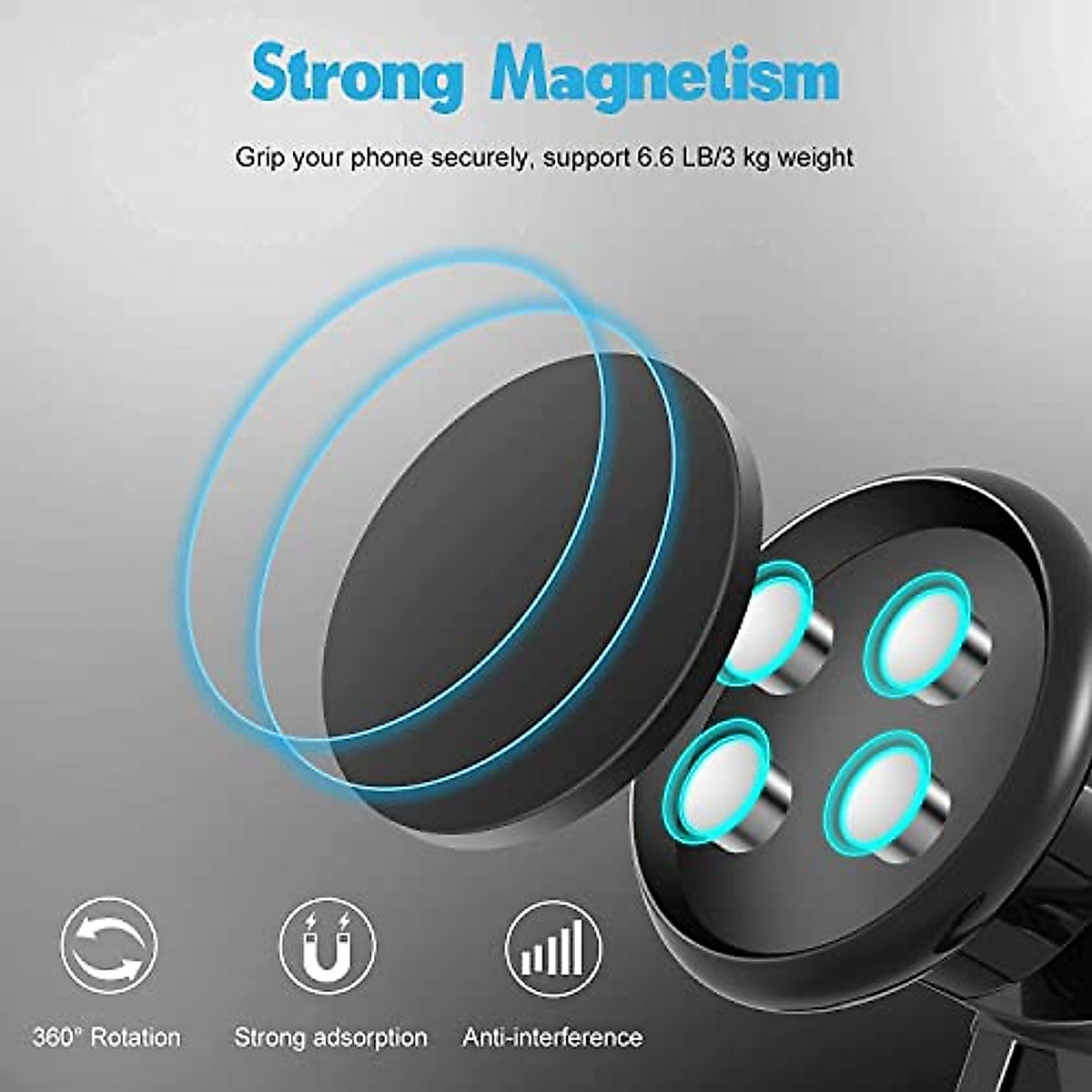 Air Vent Phone Holder, Magnetic Car Mount Phone Holder Cradle for iPhone 13/13 Pro/13 Pro Max/13 Mni/12/Mini/Pro Max/11/11 Pro/XR/ X/8 Galaxy S10/S9/S8/S7/S6/S5, LG and More