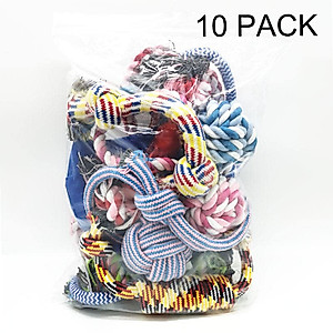 EDS HAMASHIACH Dog Rope Toys for Aggressive Chewers - Set of 10 Durable Dental Dog Chew Toys, Cotton Puppy Teething Chew Tug Toy