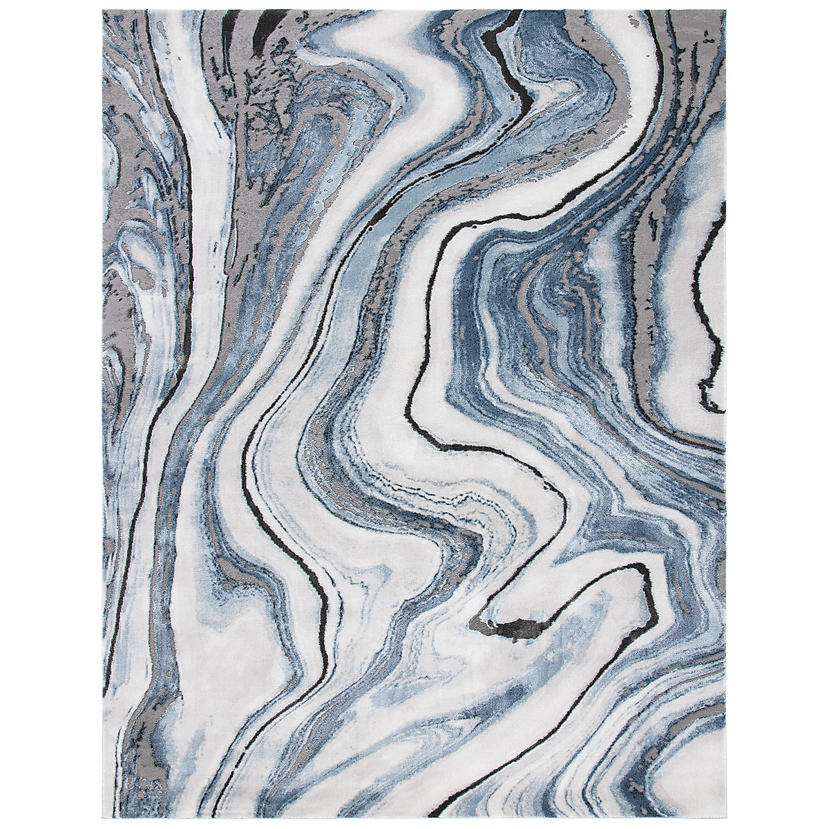SAFAVIEH Craft Collection Area Rug - 9' x 12', Blue & Grey, Modern Abstract Design, Non-Shedding & Easy Care, Ideal for High Traffic Areas in Living Room, Bedroom (CFT819M)