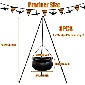 Witches Cauldron Halloween Decorations Large Witches Cauldron on Tripod with Lights Halloween Decorations Black Witch Decor for Home Outdoor Indoor Yard Halloween Props Witch Cauldron Pot