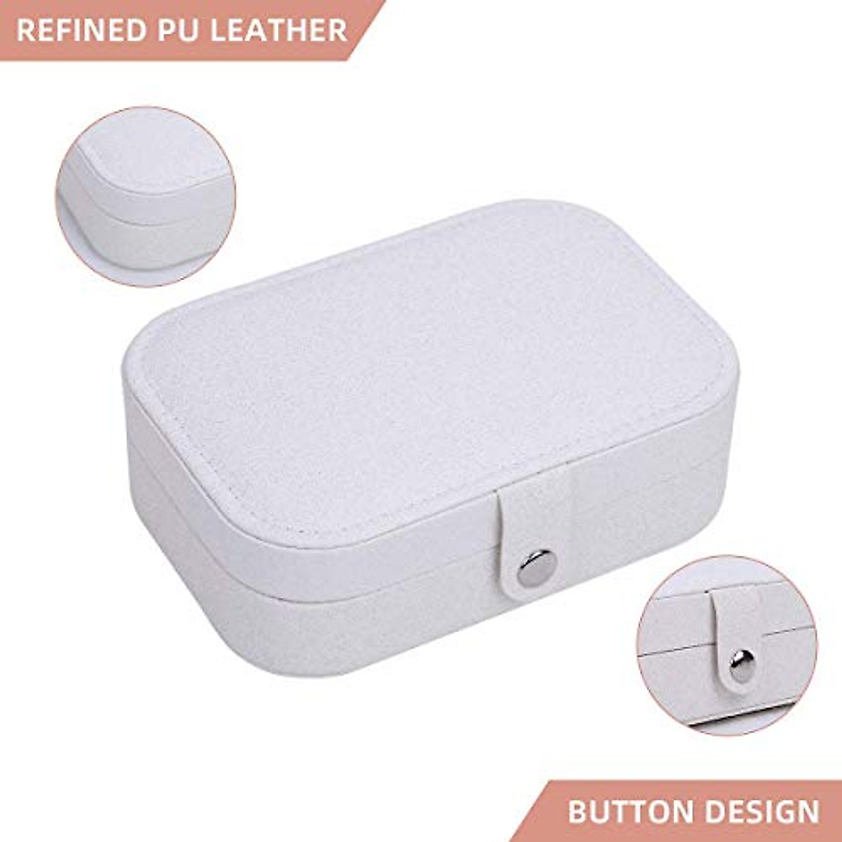 CASEGRACE Jewelry Box For Women Travel Jewelry Organizer Double Layer for Necklace Earring Rings Jewelry Holder Case