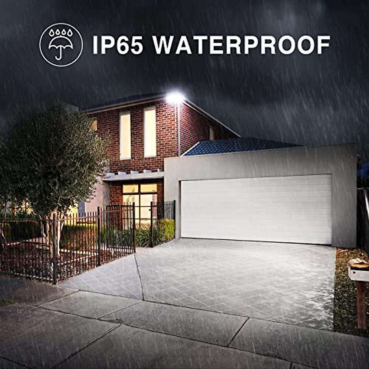 Onforu 100W Flood Lights Outdoor, 9000LM Super Bright LED Flood Light Outdoor Switch Controlled, IP65 Waterproof LED Exterior Floodlight with 3 Adjustable Head, 6500K White Outdoor Security Light