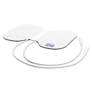 TENS Electrodes, 2 Premium Quality 4 inch x 6 inch Hourglass Self Adhesive Electrodes for TENS Units, Wired Butterfly TENS Unit Electrodes, Discount TENS Brand