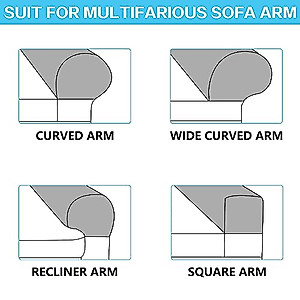toiasnu PU Leather Sofa Armrest Covers, Stretch Waterproof Couch Arm Protectors Universal Simplicity Arm Covers for Chairs and Sofa Stain Resistant Furniture Protector-Grey-Set of 4