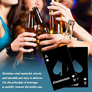 10 Pcs Poker Card Bottle Openers, Beer Opener Can Openers Groomsmen Wallet Bottle Opener Stainless Steel Ace of Spades Poker Shaped Bottle Cap Openers for Gift.