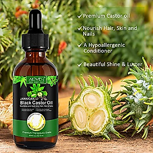 Castor Oil for Hair Growth,Eyelashes And Eyebrows,Jamaican Black Castor Oil,Natural Cold Pressed Hair Treatment Oils,Organic Hair Oil for Dry Damaged Hair,Skin And Nails,2.02 Fl.Oz