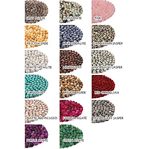 Bead Strand Versatile 60" Long Wrap Necklace - Handmade Knotted Multi Layer Sparkly Crystal, Semi Precious Natural Stone, Lava, Glass Faux Pearl (Natural Stone Bead - Green Agate)