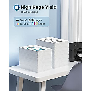 61XL Ink Cartridge Remanufactured Replacement for HP 61 61XL, 1 Black, 1 Tri-Color, 2 Pack, Use for HP Envy 4500 5530 5534 5535, Officejet 2620 4630 4635 Deskjet 1000 1010 1510 1512 2540 3050 Printer