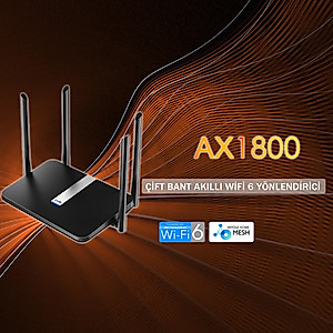 Cudy New AX 1800Mbps WiFi 6 Mesh Router, AX1800 2.4G 5G Gigabit Wireless Internet Router for Home and Office, Gaming, VPN Router, OpenWRT, OpenVPN, Long Range, X6