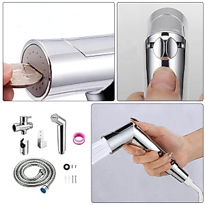 Gadpiparty 1 Set Toilet Sprayer Airbrush Hose Lip Gloss Kit Spray Pal Diaper Bidet Hand Bidet Sprayer Kit Hot and Cold Hand Held Bidet Shower Head Kit Handheld Sprayer Kit Silver Copper