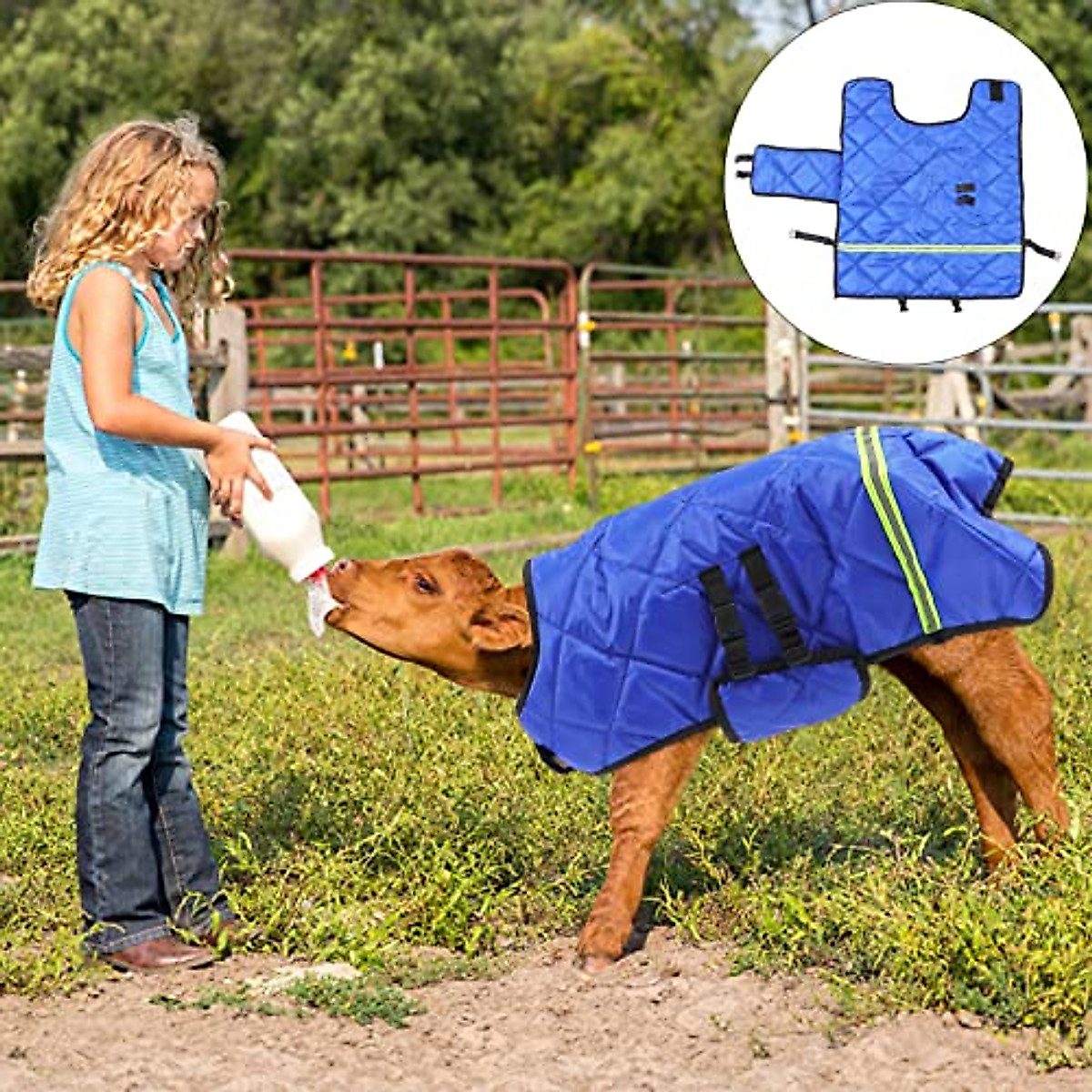TEHAUX Goat Blanket, Sheep Blanket Livestock Shelter Windproof Goat Coat Warmming Thickened Calf Blanket for Calf Goat Horse Sheep - 108 * 85cm/42.44 * 33.41inch (Random Color)