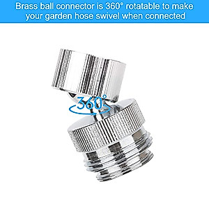 Swivel Faucet to Garden Hose Adapter Kit, Multi-Thread Garden Hose Adapter with Removal Faucet Aerator, 360-degree Swivel Faucet Adapter Connect Hose to Sink, Female Sink to Hose Faucet Adapter