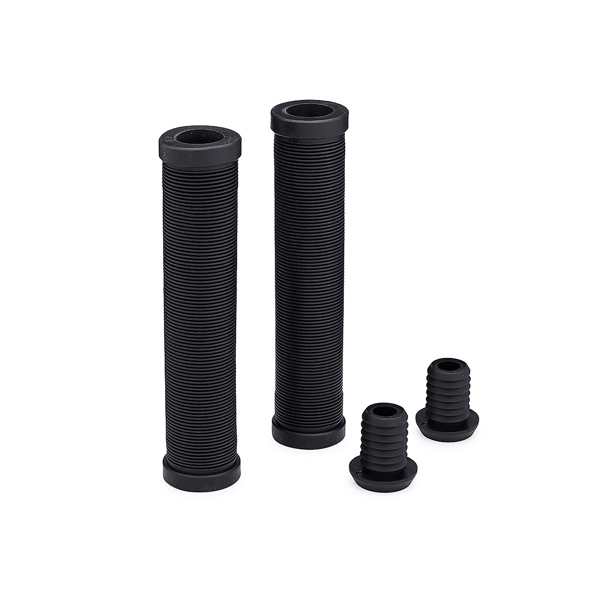 25NINE Ronin Grip Without Flange - Flangeless BMX Bike and Scooter Handlebar Grips with End Plugs - Black