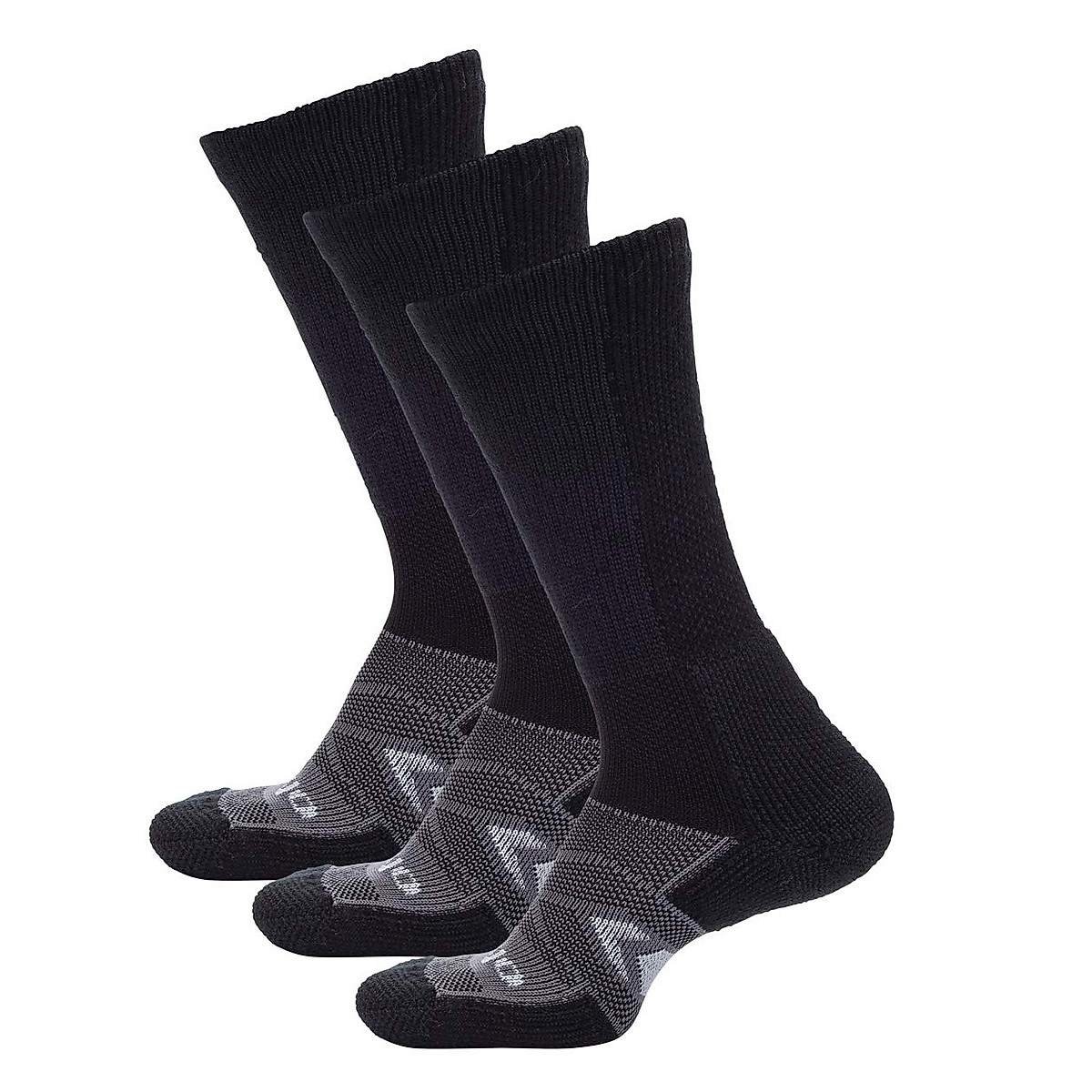 Thorlos Unisex-Adult's WCXU Work Maximum Cushion Crew Sock, Black/Grey 3 Pack(Crew), Medium