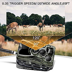 Happyyami Action Cam Hunting Camera Wildlife Night Camera Trail Camera Scouting Camera for Wildlife Monitoring Action Camera