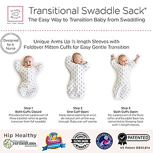 SwaddleDesigns Transitional Swaddle Sack with Arms Up Half-Length Sleeves and Mitten Cuffs, Heavenly Floral, Pink, Small, 0-3mo, 6-14 lb, (Better Sleep for Baby Girls, Easy Swaddle Transition)
