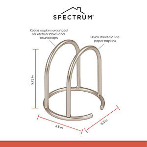 Spectrum Spectrum diversified satin nickel euro napkin holder, 0.25 Ounce