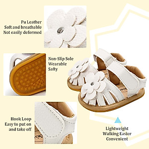 Babelvit Infant Baby Girl Boy Sandals Comfort Premium Summer Outdoor Casual Beach Shoes with Flower Bowknot Anti Slip Rubber Sole Newborn Toddler Prewalker First Walking Shoes