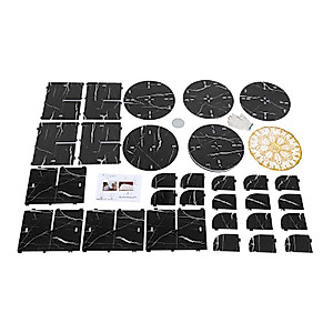 LyeXD 4 Tier Rotating Display Bookshelf,Black Marble Revolving Storage Rack, PVC Floor Standing Corner Book Shelf Spinning Small Bookcase for Entryway Bedroom Living Room