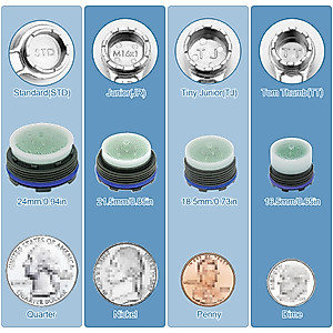 Enhon Universal Faucet Aerator Removal Tool, Metal Aerator Wrench Tool, Aerator Key for M22 x 1, M24 x 1, M28 x 1, M18 x 1, M16 x 1 and Cache Aerators in Sizes TF, TJ, TT, JR and STD