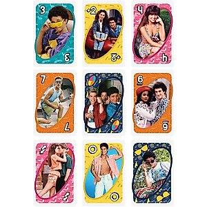 Mattel Games UNO Saved by The Bell Card Game with 112 Cards & Instructions, Great Gift for Kid, Adult or Family Game Night, Ages 7 Years & Older