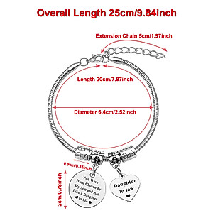 DlaeKua Daughter in Law Gift from Mother in Law Jewelry Bracelet for Women Bride Gift for Daughter in Law On Wedding Day Inspirational Birthday Christmas Gifts for Daughter in Law from Father in Law