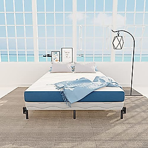 HOMUS Modern Metal Platform Bed Frame King, Heavy Duty Low Profile Bed Base - 3000lbs Capacity Support, Easy Assemble, Black